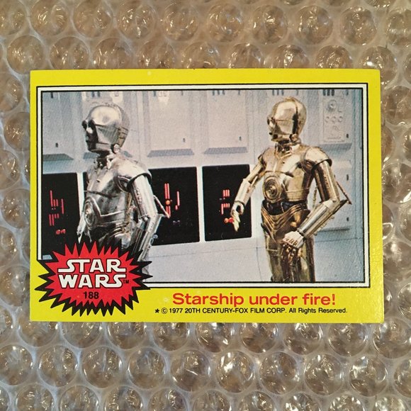 Other | 1977 Star Wars Vintage Topps Card C3po Droids Starship Under ...